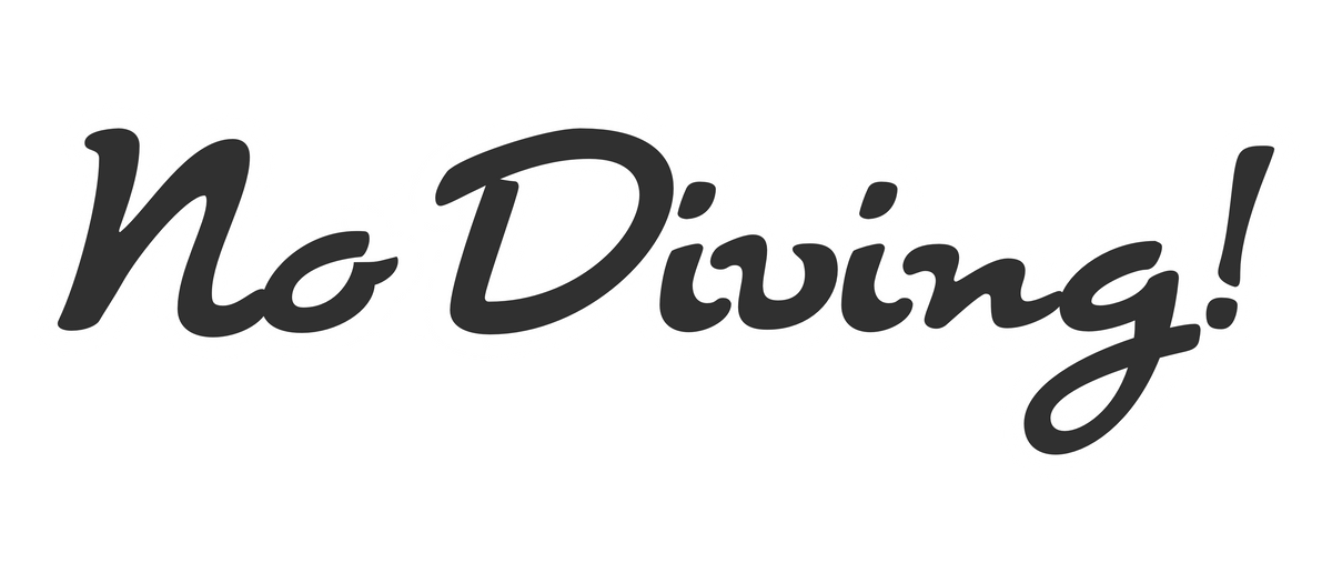 No Diving Vinyl Decals for Swimming Pools - No Diving Pool Decals ...